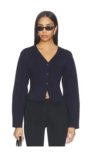ALIGNE Doyer Ponte Top Button-down Shirt - Navy