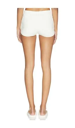 Eterne Lightweight French Terry Mini Track Shorts - Bone