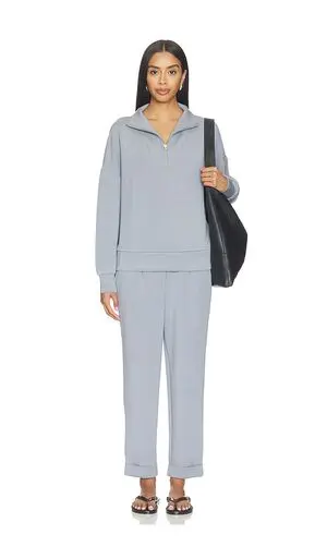 Varley Hawley Half Zip Sweatshirt - Wind Blue