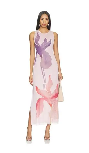 VIX PAULA HERMANNY Twist Long Cover Up Dress In Mauve - Multi