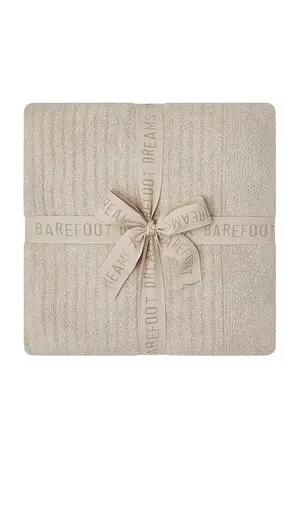 Barefoot Dreams Cozychic Lite Ribbed Throw In Taupe