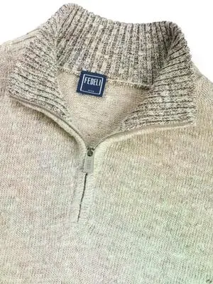 Fedeli Zip-neck Sweater - Neutrals