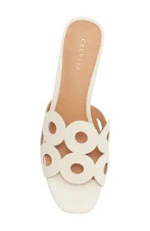 CECILIA NEW YORK Belmont Cutout Slide Sandal - Bone
