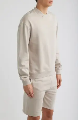 BOSS Cotton French Terry Crewneck Sweatshirt