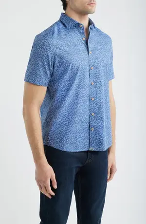 Johnnie-o Patel Hangin’ Out Heart Print Short Sleeve Button-up Shirt