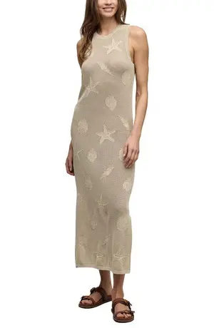 Barefoot Dreams Open Stitch Cotton Maxi Dress - Stone