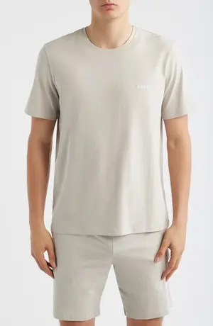 BOSS Mix Match Stretch Cotton Pajama T-shirt - Open Grey