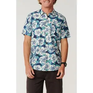 Rip Curl Sessions Short Sleeve Button-up Shirt - Light Navy