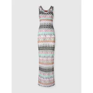 Missoni Sleeveless Long Dress In Viscose And Cotton Lam - Multicoloured
