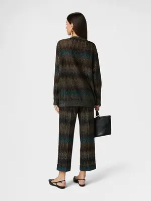 Missoni Oversized Viscose Lamé Cardigan With Snake Motif