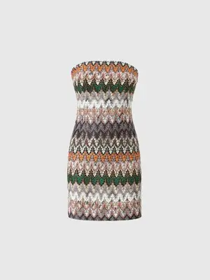 Missoni Viscose & Cotton Lamé Lace Motif Mini Dress - Multicoloured