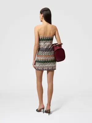Missoni Viscose & Cotton Lamé Lace Motif Mini Dress - Multicoloured