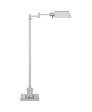 REGENCY HILL Jenson Traditional 54" Tall Pharmacy Floor Lamp With Smart Socket Brushed Nickel Adjustable Swing Arm For Living Room Reading - Silver
