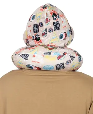 VON DUTCH Jax Hooded Memory Foam 11" Travel Neck Pillow