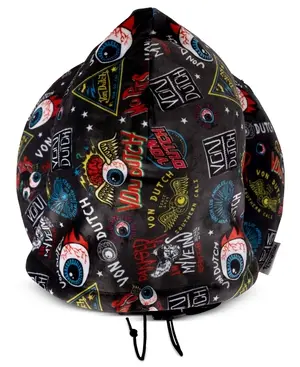 VON DUTCH Jax Hooded Memory Foam 11" Travel Neck Pillow - Black