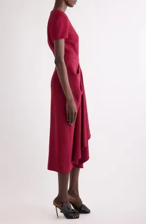 Givenchy Wrapped Cady Midi Dress - Red Cherry
