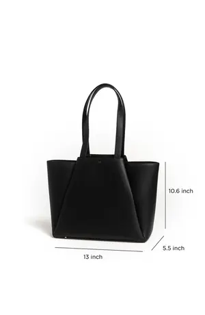 KAAI Midi Pyramid Leather Tote - Black