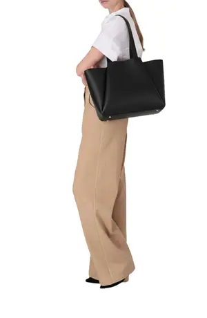 KAAI Midi Pyramid Leather Tote - Black