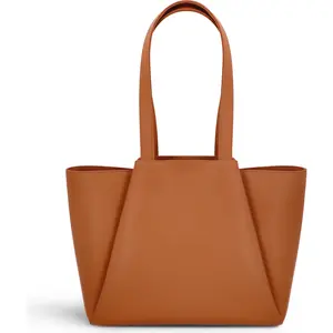 KAAI Midi Pyramid Leather Tote - Cognac