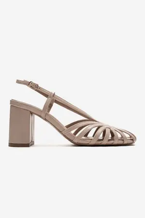 PROLOGUE SHOES Wilda Block Heel Sandal - Beige
