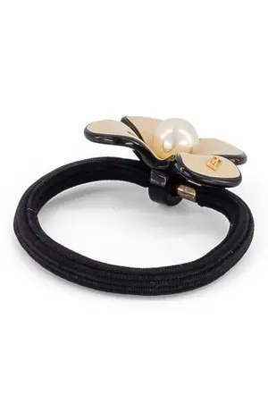 Alexandre De Paris Gambetta Flower Pearl Hair Tie