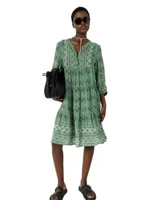 Gerard Darel Rim Geometric Print Knee-length Tunic Dress