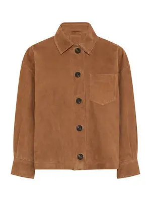 Gerard Darel Tanael Suede Leather Jacket - Straw