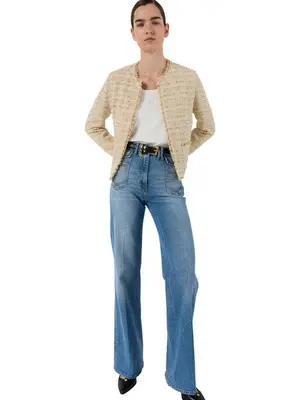Gerard Darel Talea Tweed Jacket - Beige