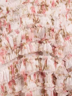 NEEDLE & THREAD Summer's Rose Valentine Ruffle Gown - White
