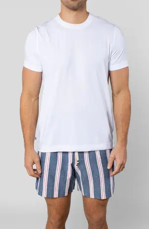 LEISURE LAB Striped Cotton-linen Short