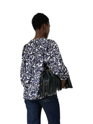 Gerard Darel Calina Floral V-neck Blouse