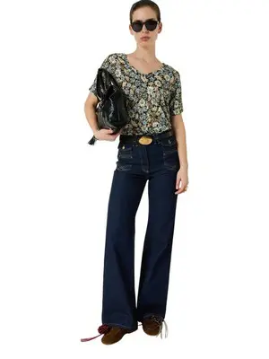 Gerard Darel Malinae Floral Print T-shirt - Jeans