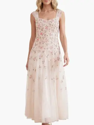 NEEDLE & THREAD Mayflower Ditsy Ankle Gown - Cream