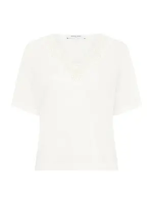 Gerard Darel Maevanelle Embroidered Linen T-shirt