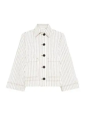Gerard Darel Tamea Striped Denim Jacket - Ecru