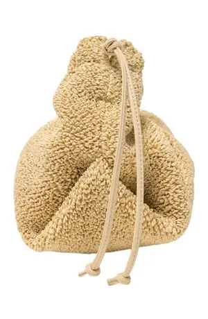 Maje Mipli Bouclé-effect Clutch - Sand