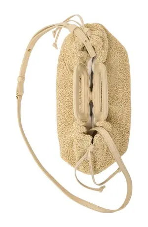 Maje Mipli Bouclé-effect Clutch - Sand