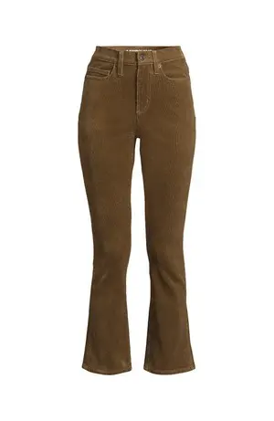 LANDS' END High Rise Corduroy Kick Crop Pants - Dark Toffee