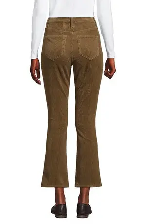 LANDS' END High Rise Corduroy Kick Crop Pants - Dark Toffee