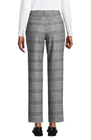 LANDS' END High Rise Brushed Flannel Tapered Ankle Pants