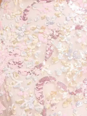 NEEDLE & THREAD Dancing Ribbon Sequin Gown - Cream/multi