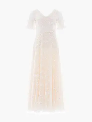 NEEDLE & THREAD Isobel Sequin Ankle Gown