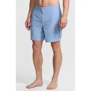 LANDS' END 7" Quick Dry Cargo Swim Shorts - Oasis Blue