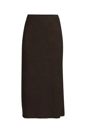 LANDS' END Crinkle Textured Midi Skirt - Rich Coffee