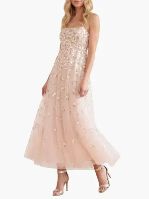NEEDLE & THREAD Meadow Ditsy Cami Ankle Gown - Opal/peach
