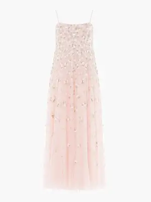 NEEDLE & THREAD Meadow Ditsy Cami Ankle Gown - Opal/peach