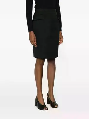 N°21 Flap-pockets Midi Skirt - Black