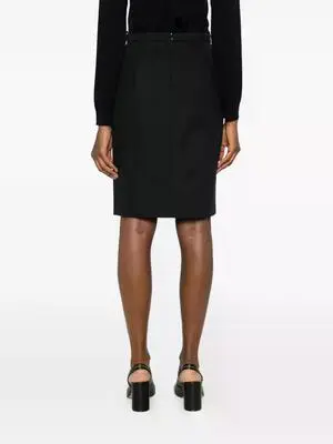 N°21 Flap-pockets Midi Skirt - Black