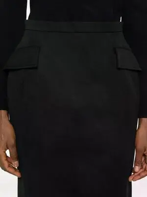 N°21 Flap-pockets Midi Skirt - Black