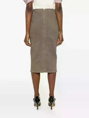 N°21 Zip-fastening Midi Skirt - Brown